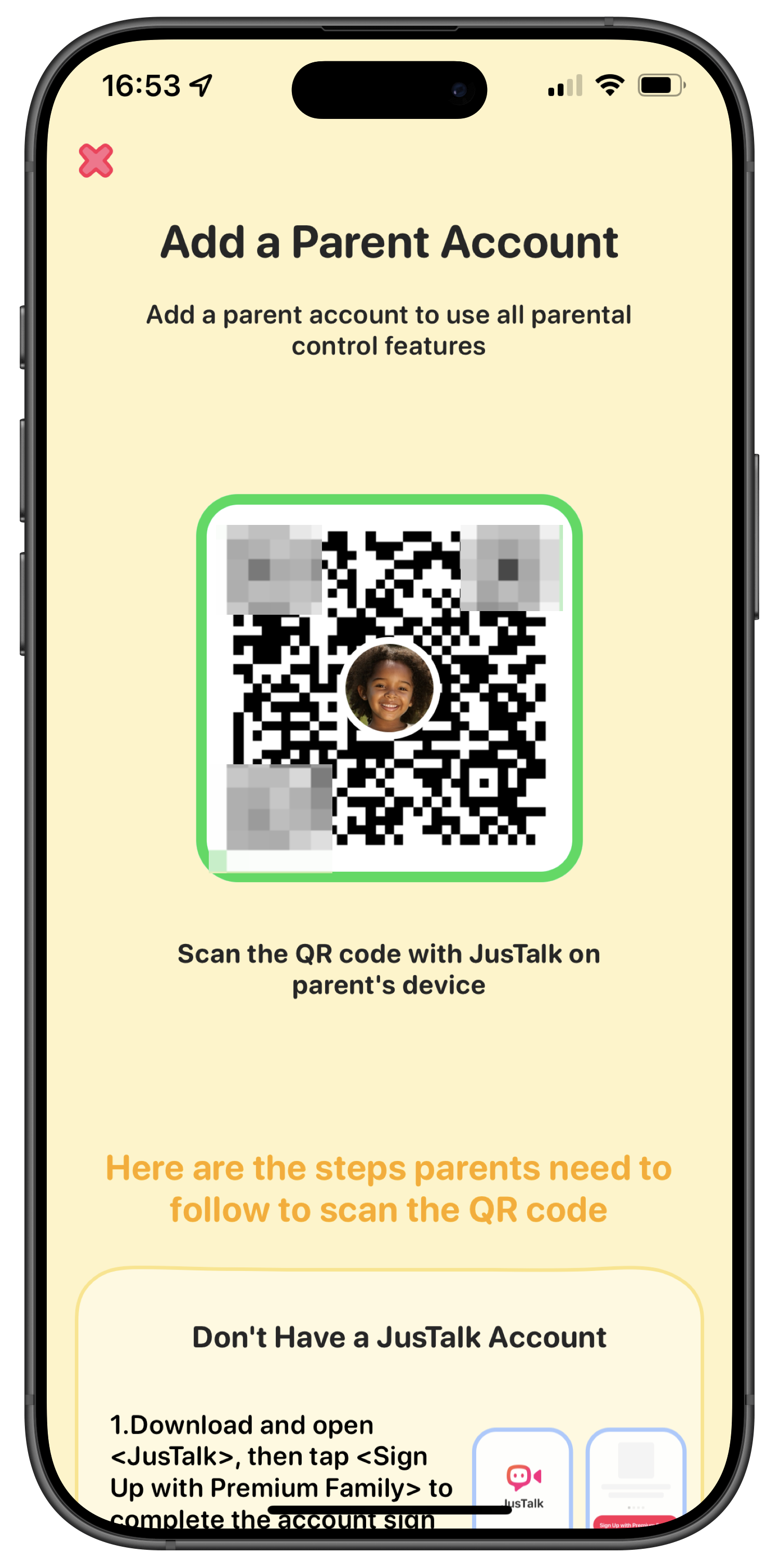 Add a Parent Account - JusTalk Kids